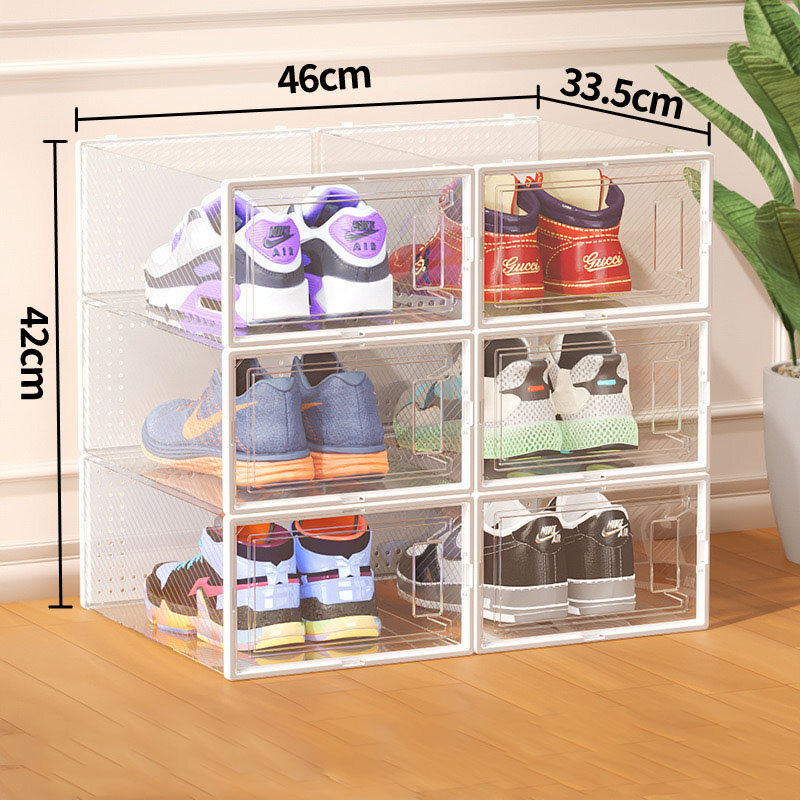 Коробка для хранения обуви Crystal Clear, белый цвет, 33.5x23x14 см, 6 шт