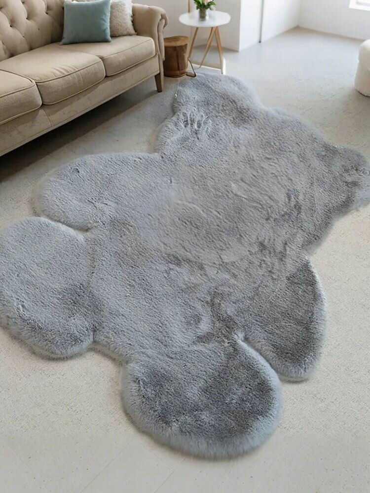 Ковер в форме медведя, мягкий материал из искусственного меха кролика, приятный на ощупь, может быть использован для украшения спальни гостиной детской комнаты 120x160CM