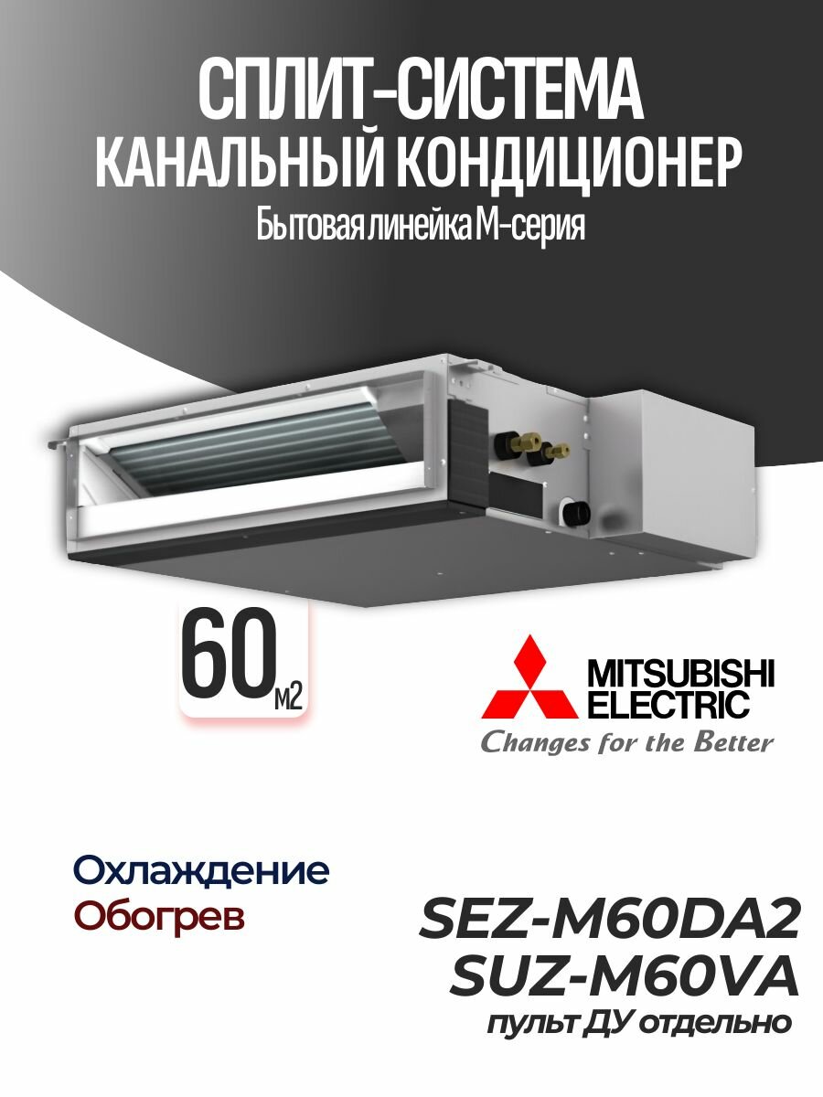 Mitsubishi Electric SEZ-M60DA2/SUZ-M60VA , канальная сплит-система
