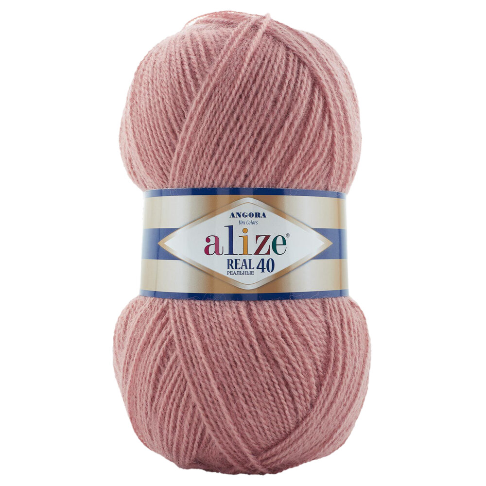 Пряжа для вязания Alize Angora real 40 цвет 301 сухая роза 100 гр/430 м 40% шерсть, 60% акрил