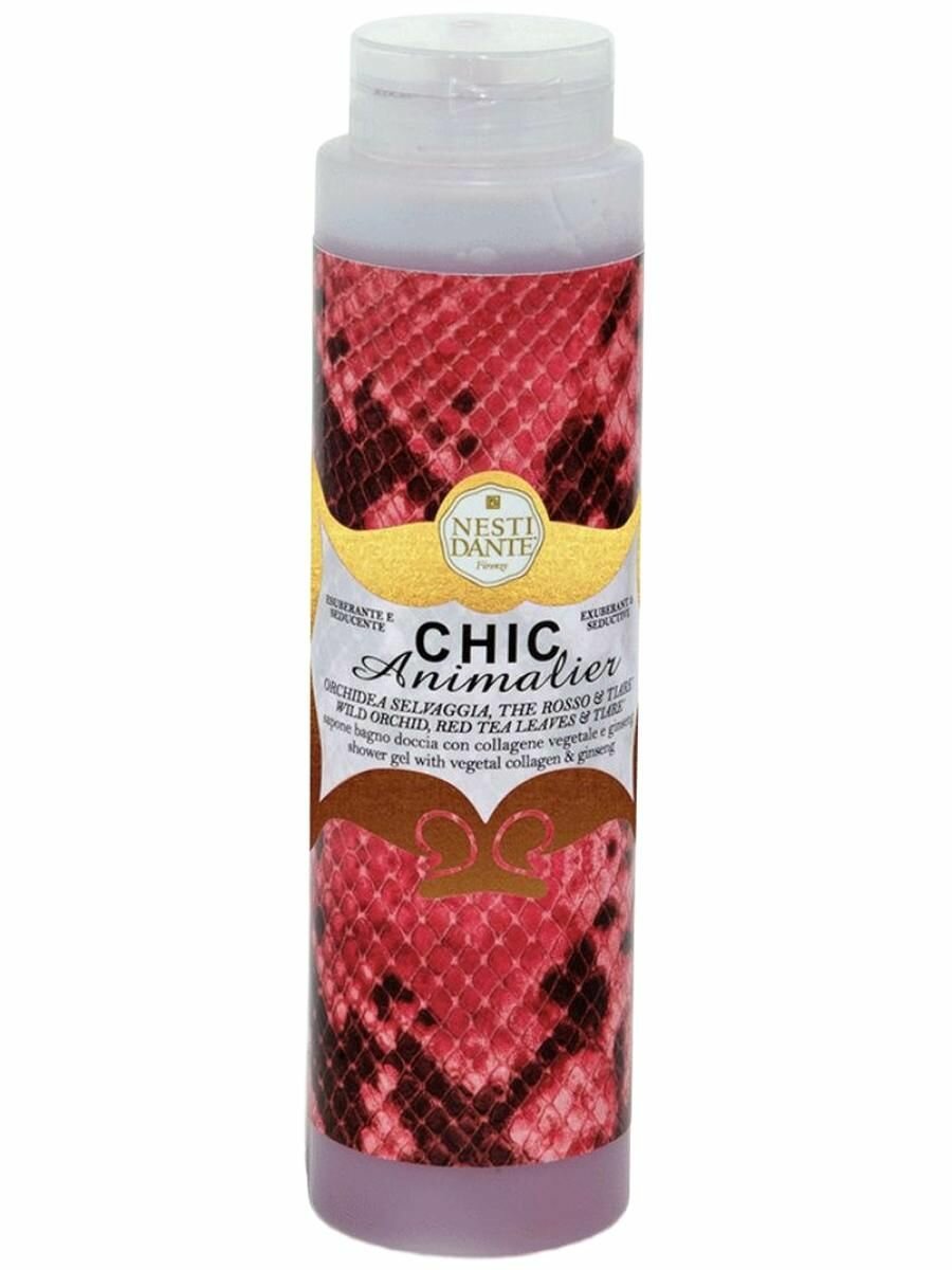 Гель для душа Nesti Dante Chic Animalier, универсальный, восстановление упругости кожи, 300мл