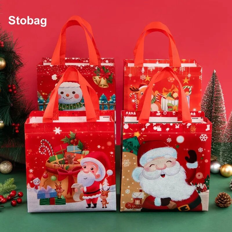 StoBag Рождественские сумки-тоут 12 шт, Mixed, 36x32x12cm