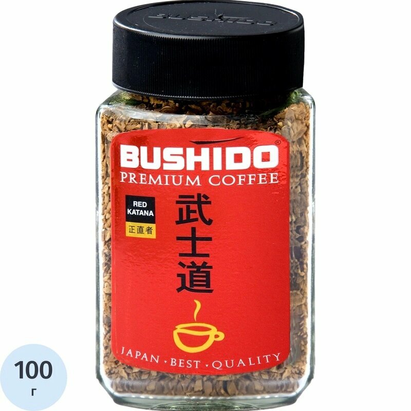 Кофе растворимый сублимированный Bushido Red Katana 100 г (стеклянная банка)