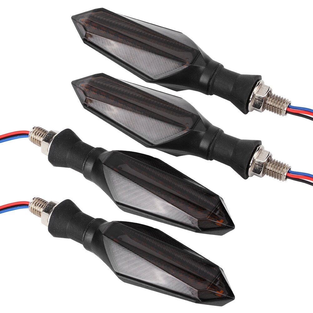 4pcs Two Side Sequential Flow LED Turn Light 12V Indicator Lamp Universal Motorcycle — фото 1