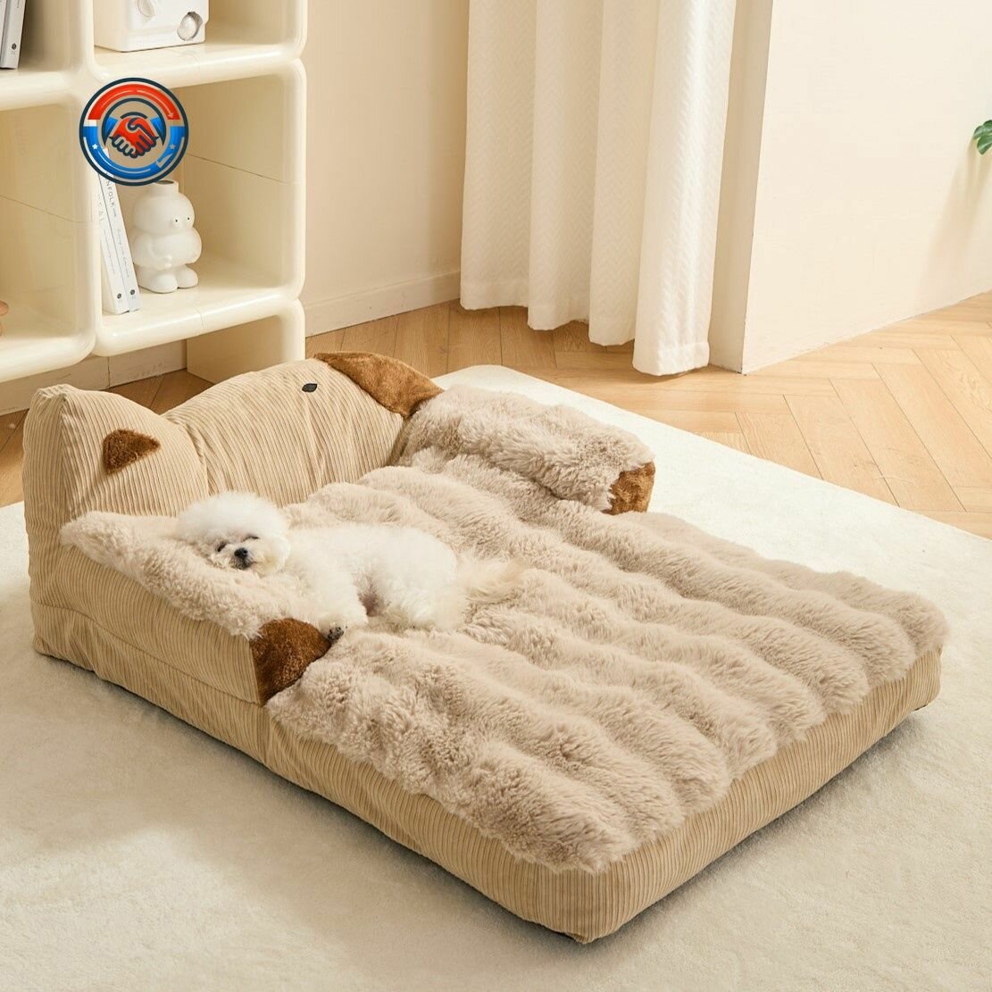 Гнездо диван-кровать для кошек и собак, съемный чехол, мягкое пространство для сна, универсальный дизайн, 60х44х19 см