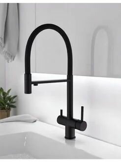 Смеситель для кухни ViEiR с под фильтр, с магнитным держателем, черный