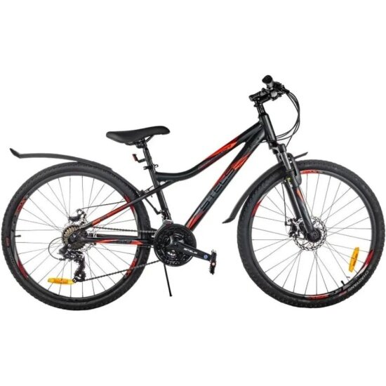 Stels Горный велосипед 26" Navigator 610 MD V050 (рама 16) (ALU рама) Черный/красный 2024 (М)