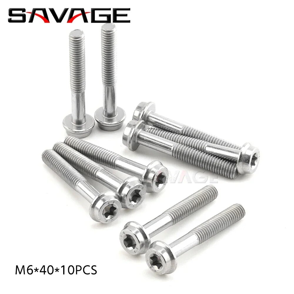 6 мм для мотоцикла BMW, левая и правая защита двигателя, корпус с винтовым болтом, аксессуары, запасные части, все полные, 10 шт, Серебряный