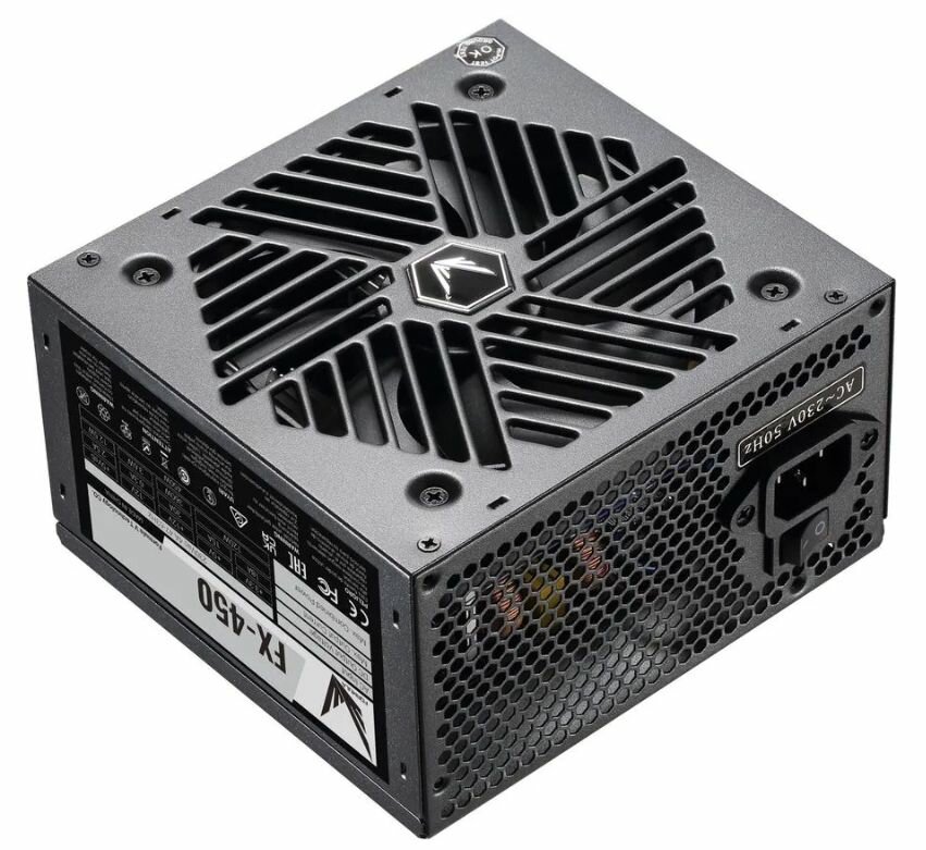 Блок питания Formula FX-450 (FX-450) черный - 450 Вт, ATX 20+4 пин, 4 pin + 4 pin CPU, 3 SATA, 1 x 6+2 pin PCI-E