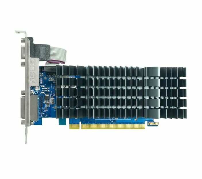 Видеокарта ASUS NVIDIA GeForce GT 730 (GT730-SL-2GD3-BRK-EVO) - PCI Express 2.0, 2 ГБ, GDDR3, 64 бит, HDMI, DVI, VGA, GPU 902 МГц