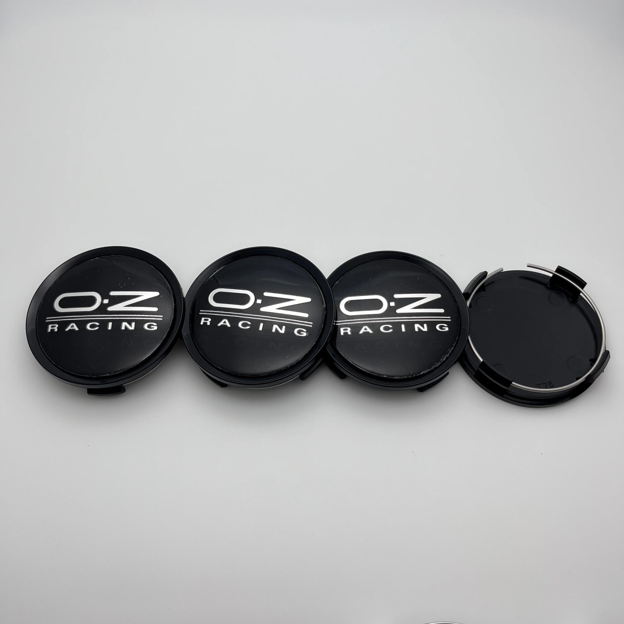 4 шт./компл, 3D 74 мм автомобильные диски, колпаки ступицы для OZ Racing, центральная крышка колеса, эмблема автомобиля, значок, колпаки ступиц колес, аксессуары для стайлинга, Black Silver, 4pcs OZ RACING, 74mm Wheel Caps