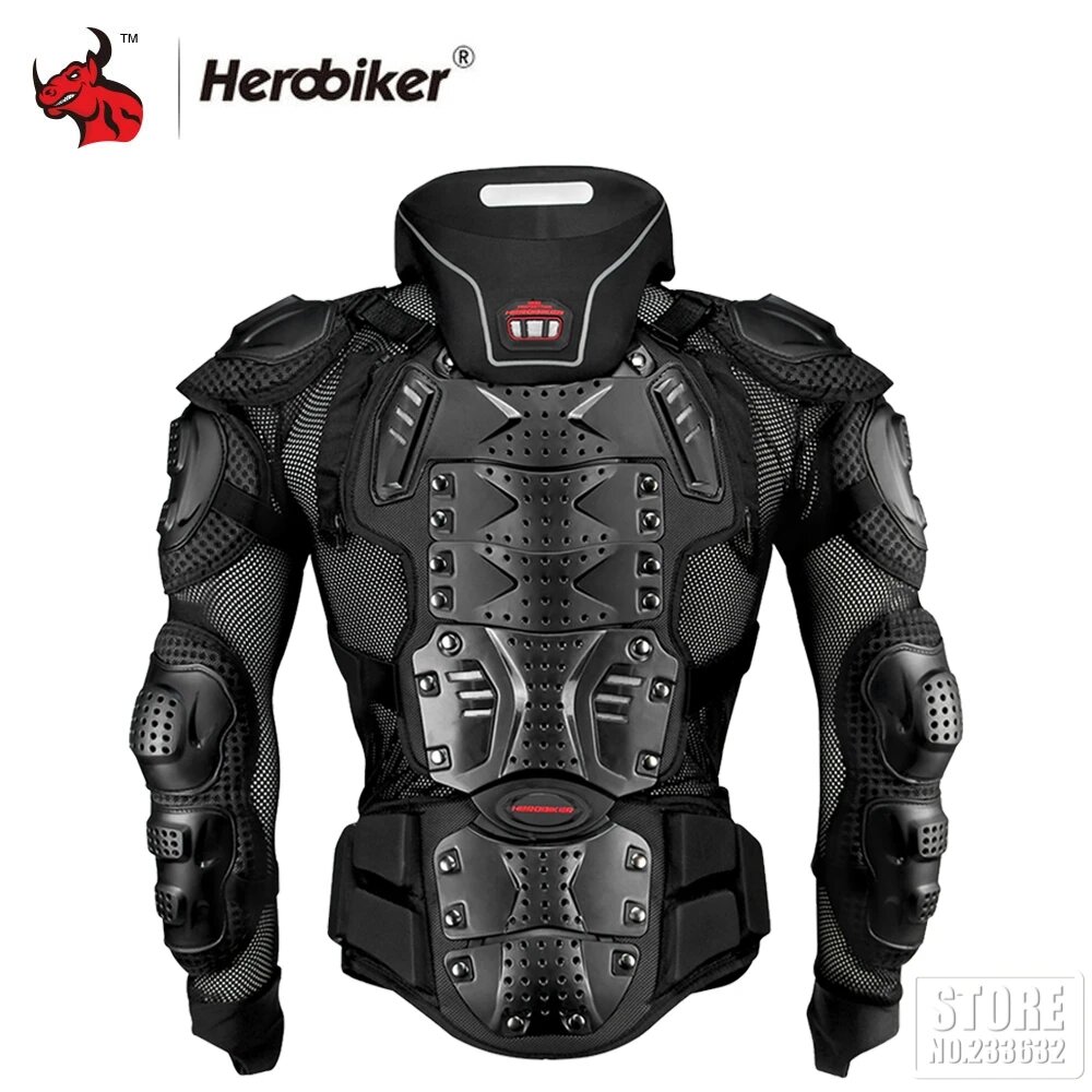HEROBIKER мотоциклетная куртка мужская мотоциклетная броня для мотокросса гоночная мотокуртка для езды на мотоцикле защита размер S-5XL #, 5XL, Черный, Унисекс