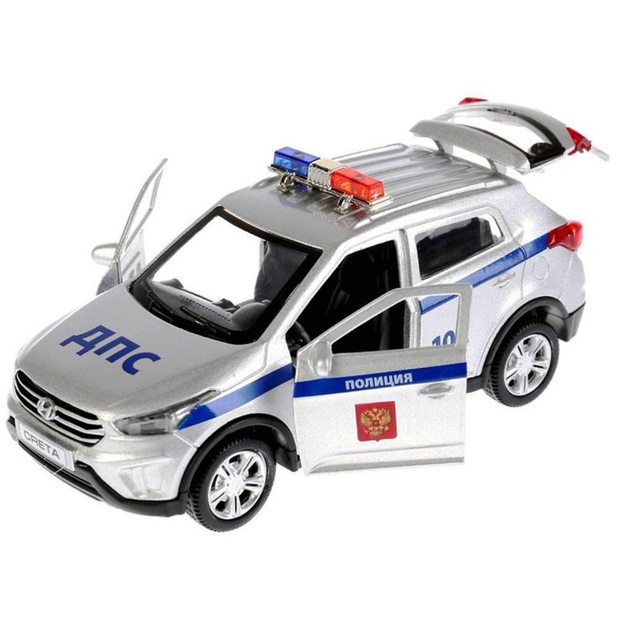 Машина металл "Hyundai Creta. Полиция" 12см, свет+звук, откр двери CRETA-P-SL 4502061