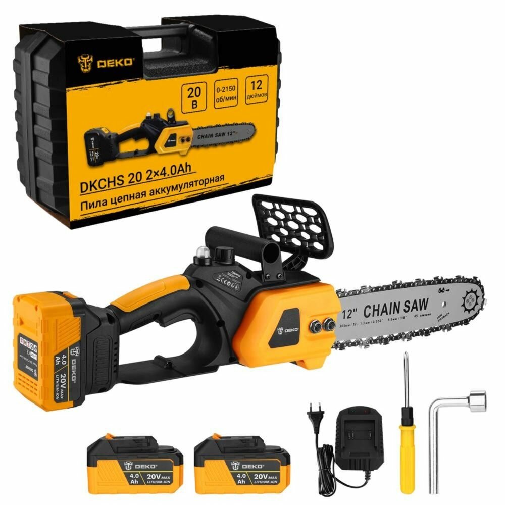 Деко DKCHS 20 пила аккумуляторная 20В 30.5см