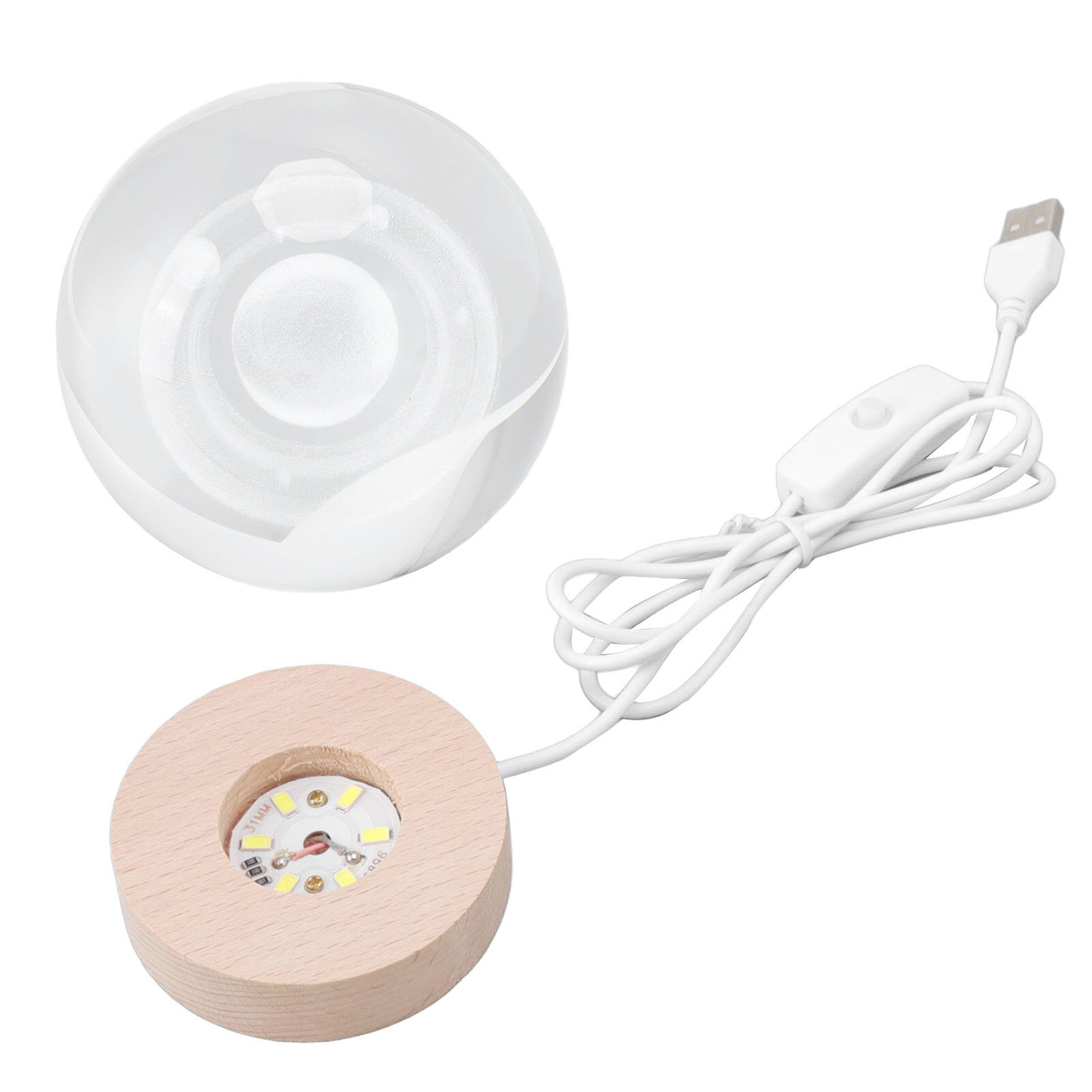 3D Сатурн Ночник Хрустальный Шар Ночник Светодиодный Деревянный Декор Настольные Украшения для Друзей Детские Подарки Сатурн Белый Свет