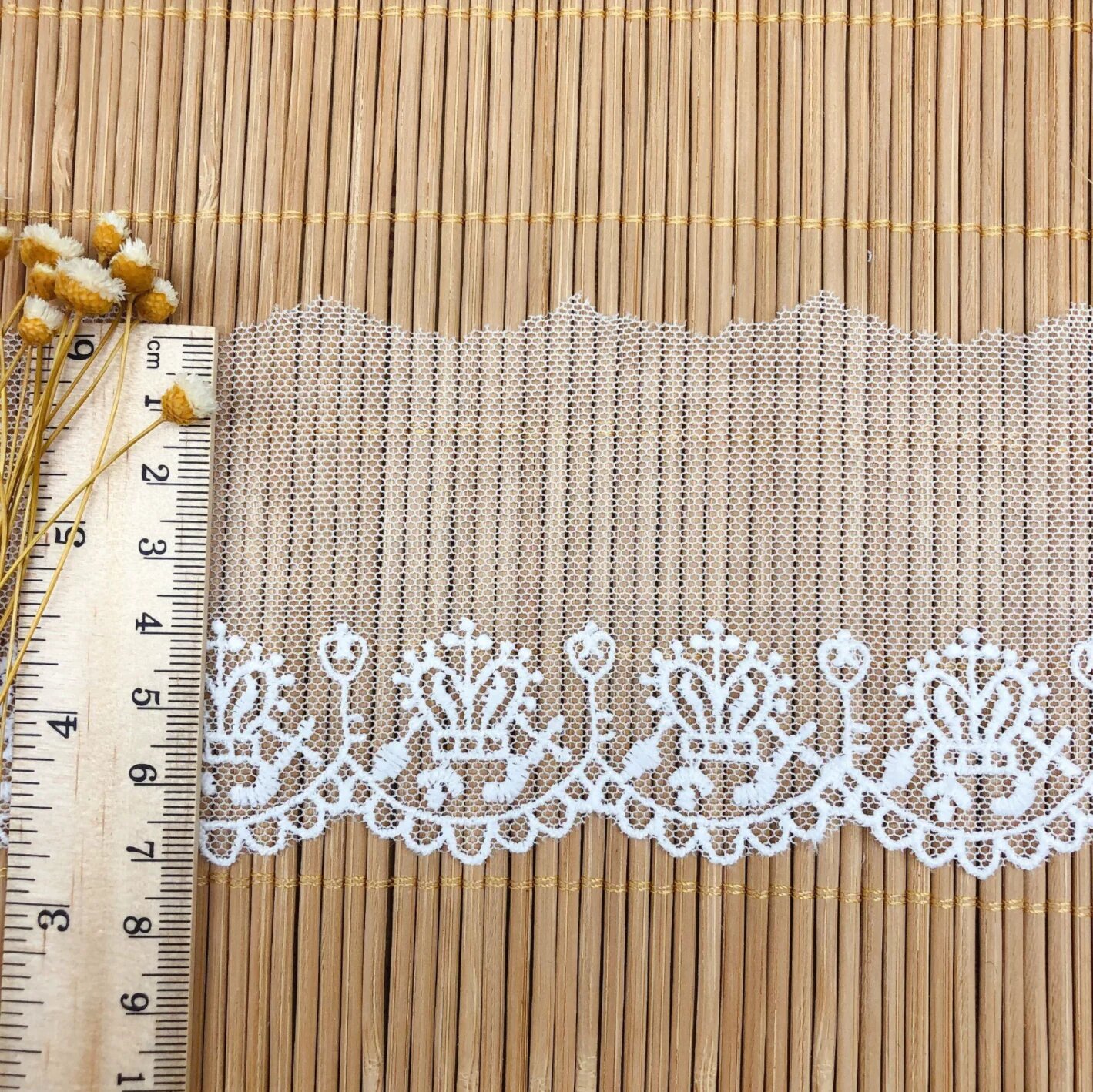 FINEFANTESYER Молочный шелк Кружево Черно-белое 15 ярдов, white