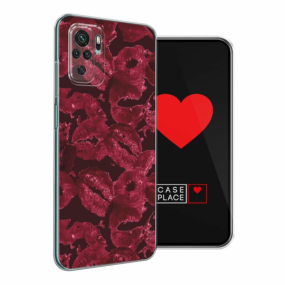 Чехол на Xiaomi Redmi Note 10/Note 10S/Poco M5s / Сяоми Редми Нот 10/Нот 10S/Поко M5s с принтом Помада паттерн 1 — фото 1