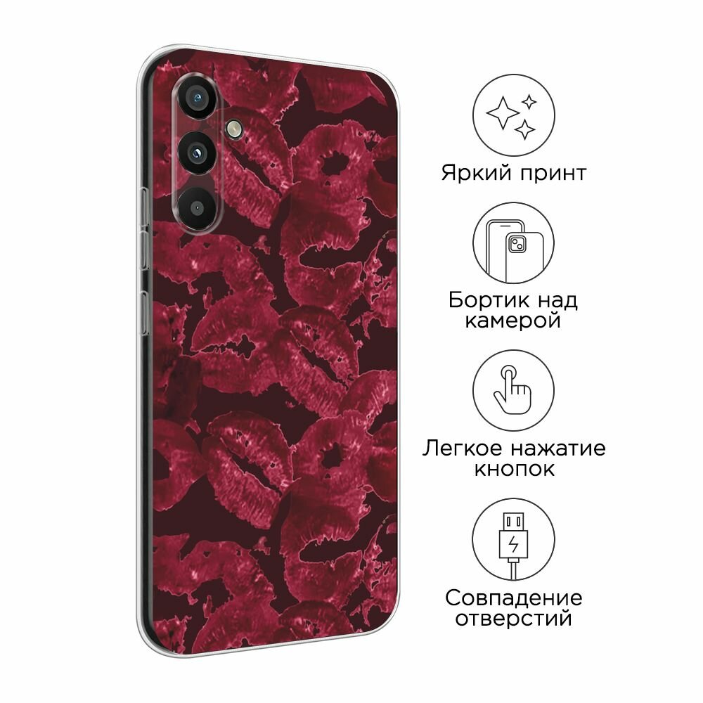Чехол на Samsung Galaxy A34 / Самсунг A34 с принтом Помада паттерн 1 — фото 1