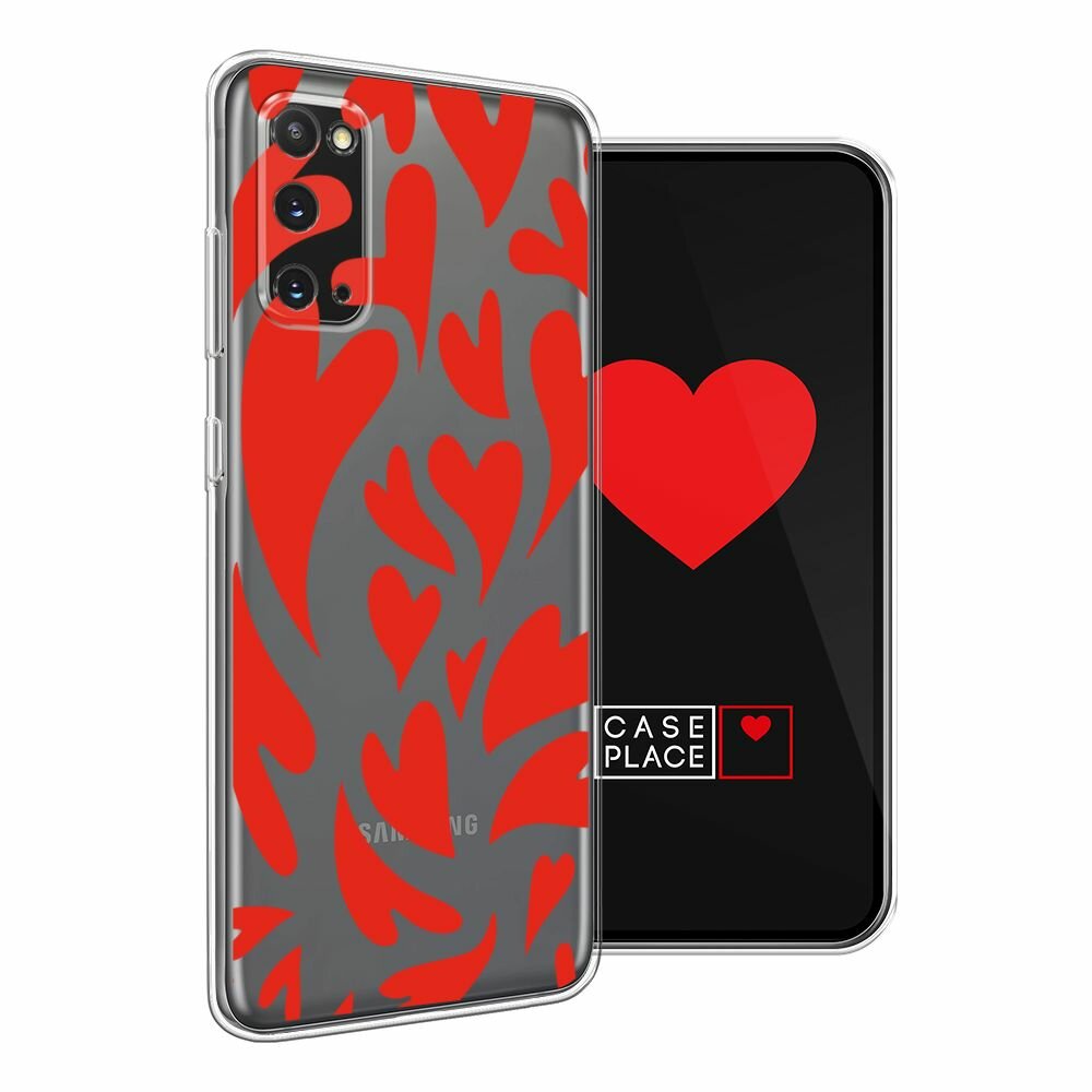 Чехол на Samsung Galaxy S20 / Самсунг Гэлакси S20 с принтом "Crazy hearts 2 - 14 февраля", прозрачный — фото 1