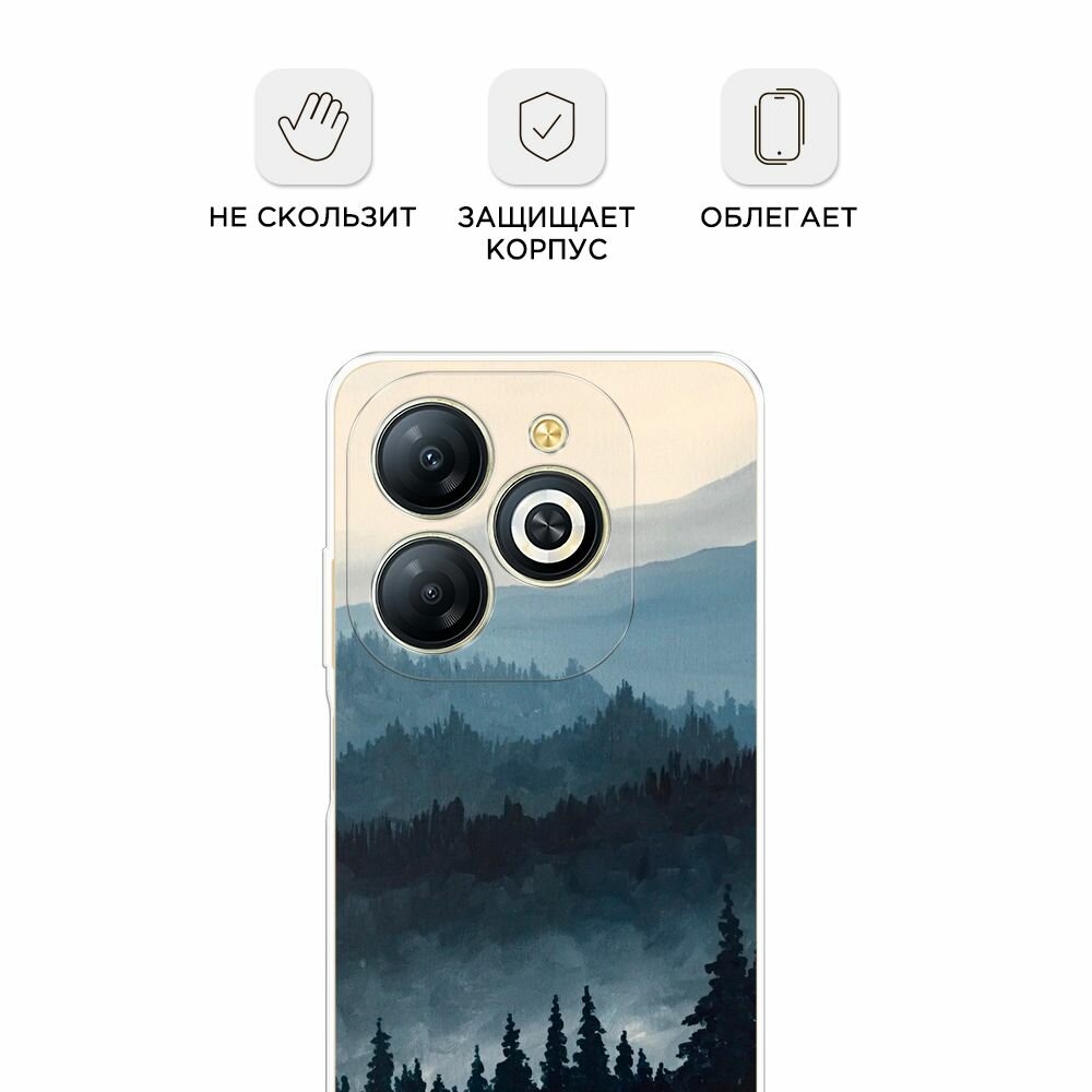 Чехол на Infinix Smart 8 Plus / Инфиникс Смарт 8 Плюс с принтом "Туманные горы" — фото 1