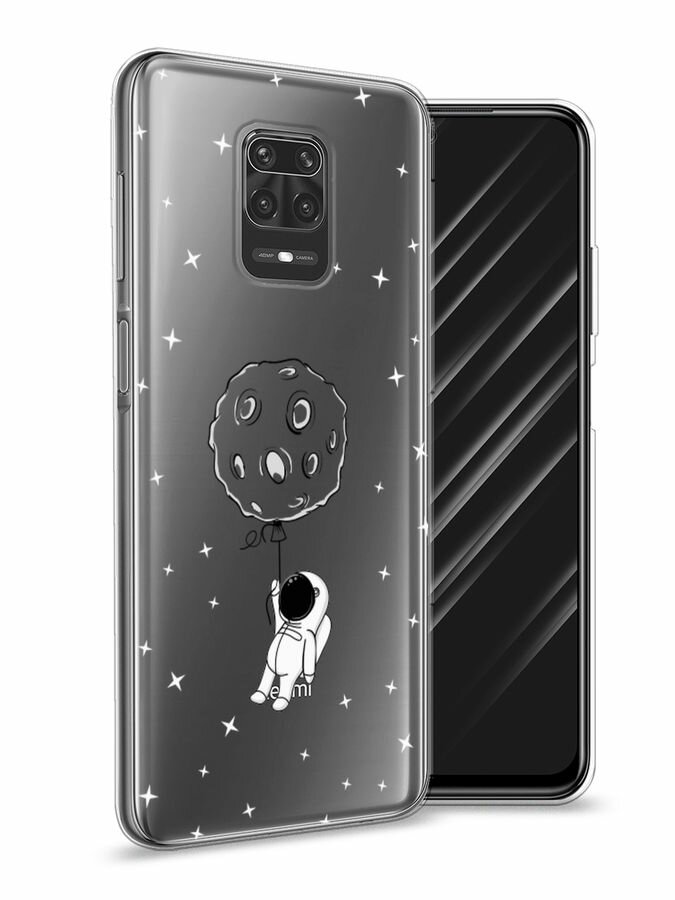 Чехол на Xiaomi Redmi Note 9S/9 Pro / Сяоми Редми Нот 9S/9 Про с принтом Полет на воздушном шаре, прозрачный