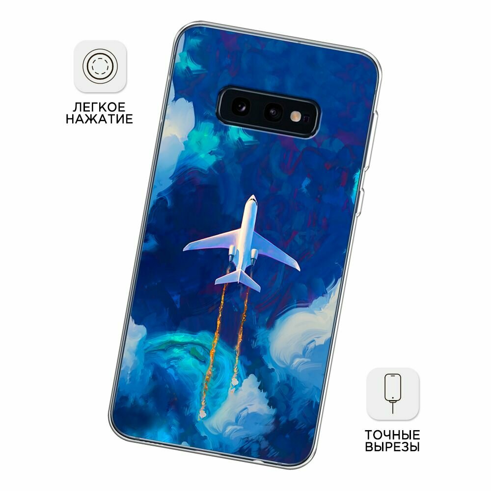 Чехол на Samsung Galaxy S10E / Самсунг Галакси S10E с принтом "Самолет картина" — фото 1