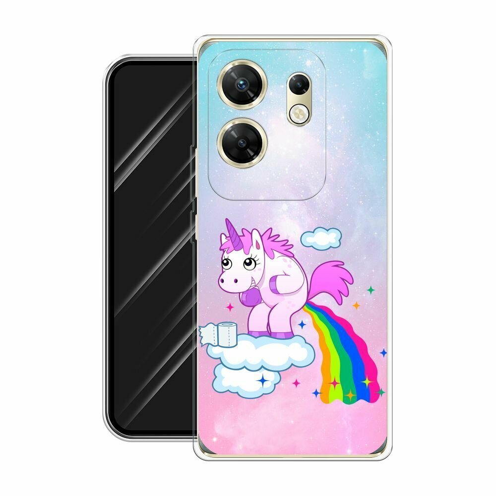 Чехол на Infinix Zero 30 4G / Инфиникс Зеро 30 4G с принтом "Единорог какает" — фото 1