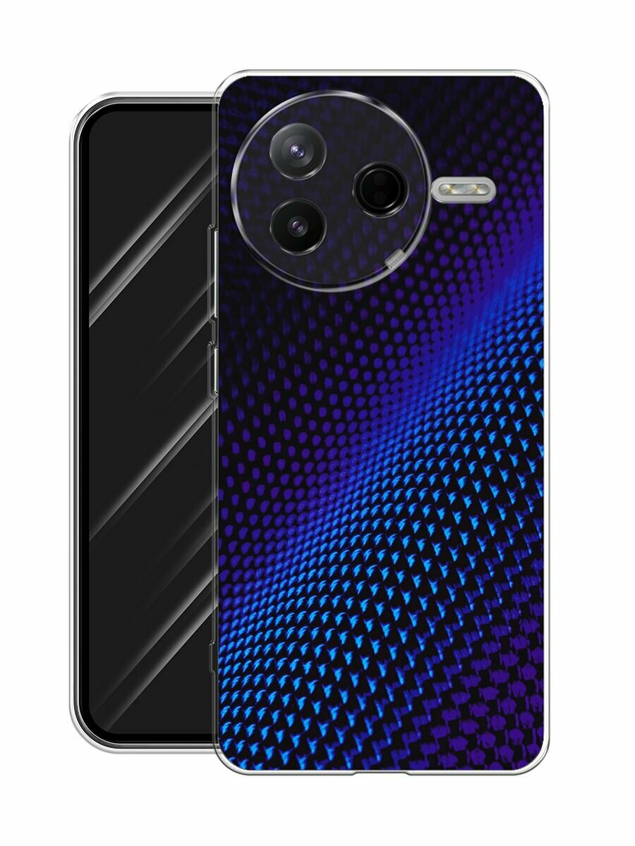 Силиконовый чехол на Poco F7 Pro / Поко F7 Про с принтом "Синий карбон" — фото 1