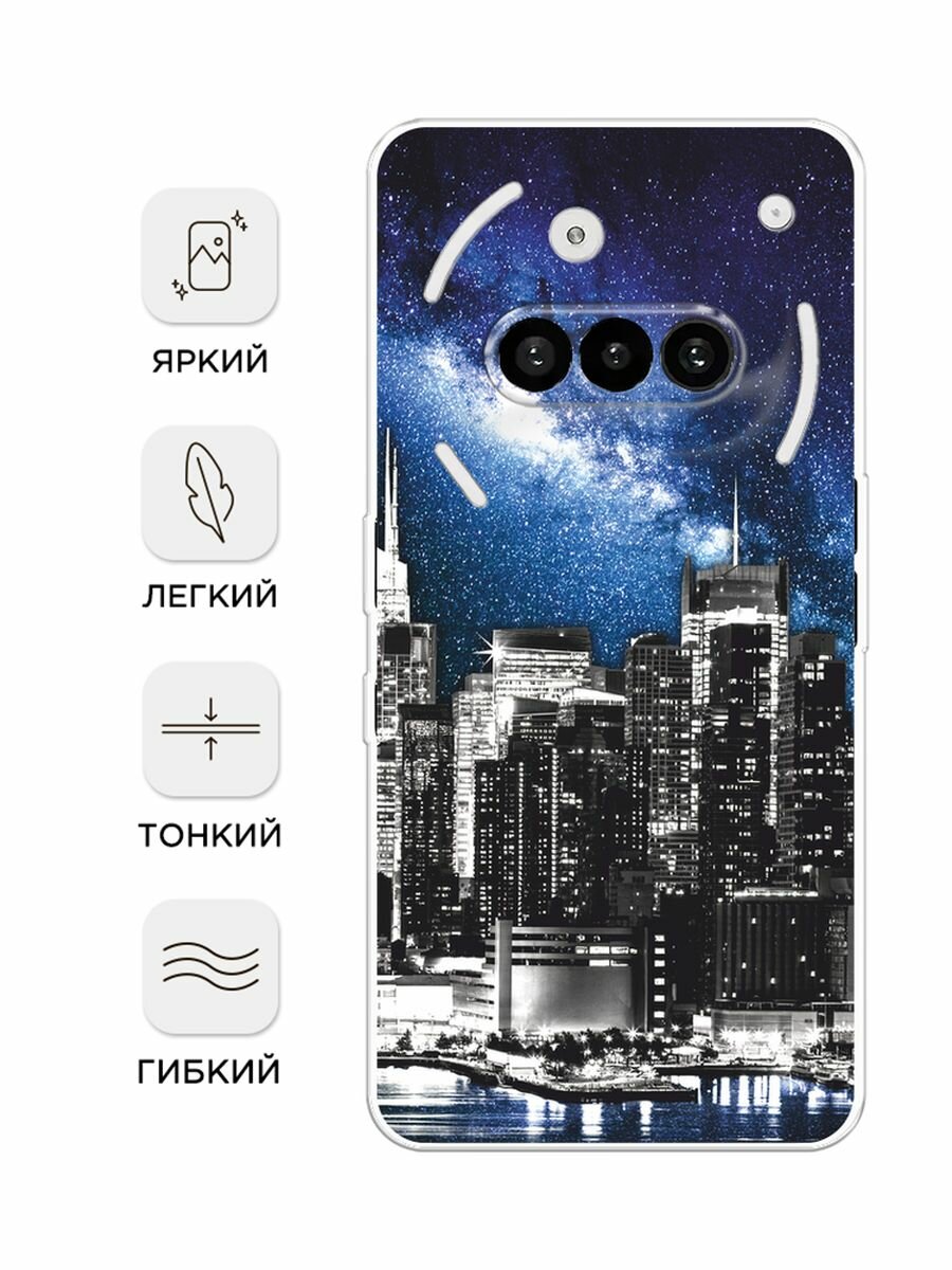 Чехол на Nothing Phone 3a / Нотинг Фон 3а с принтом Космический Нью-Йорк — фото 1