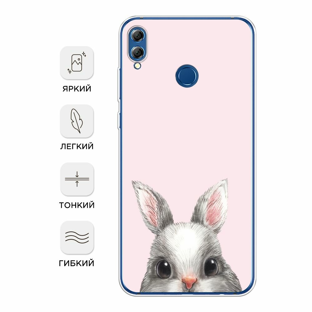 Чехол на Honor 8X / Хонор 8Х с принтом "Карандашный кролик 1 - 8 марта" — фото 1