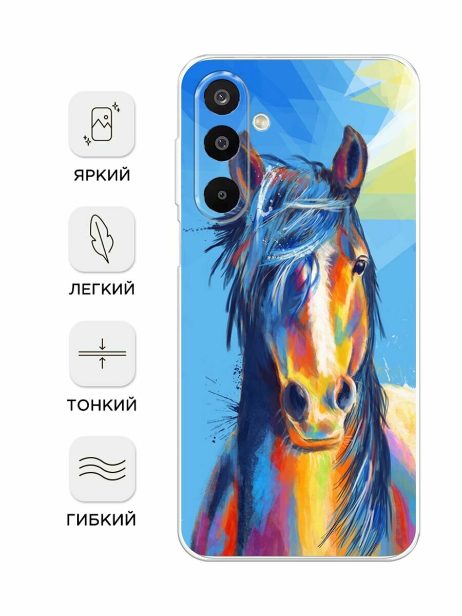 Чехол на Samsung Galaxy M16 / Самсунг Галакси М16 с принтом "Лошадь арт 3" — фото 1