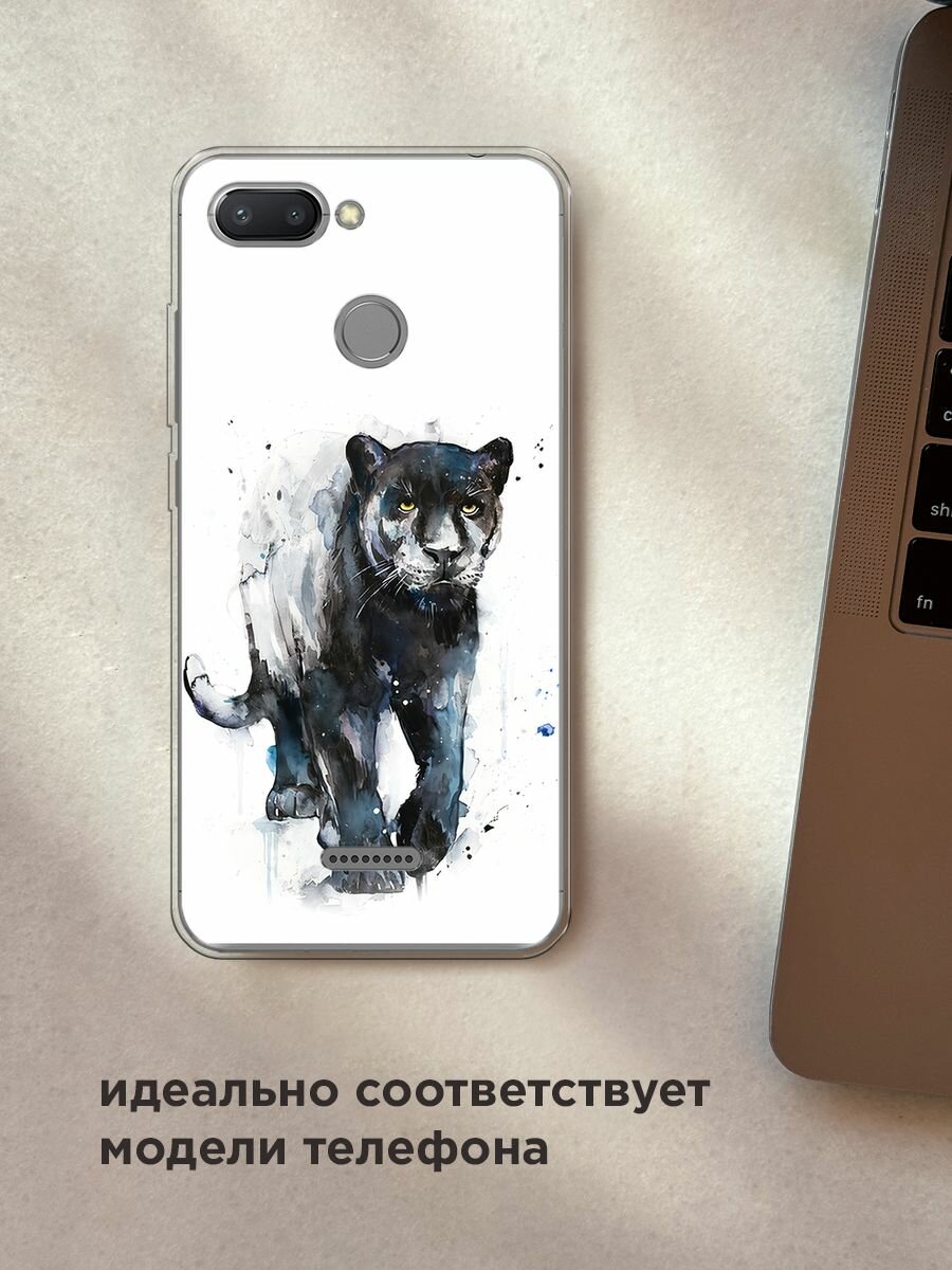 Чехол на Xiaomi Redmi 6 / Сяоми Редми 6 с принтом "Пантера арт 3" — фото 1