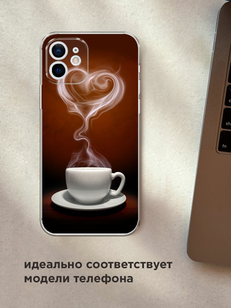 Чехол на Apple iPhone 12 mini / Айфон 12 Мини с принтом "Кофейная любовь" — фото 1
