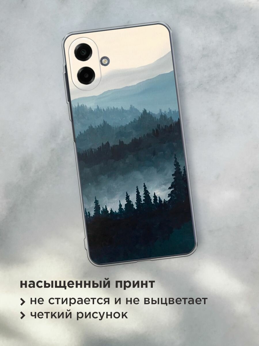 Чехол на Samsung Galaxy A07 / Самсунг А07 с принтом "Туманные горы" — фото 1