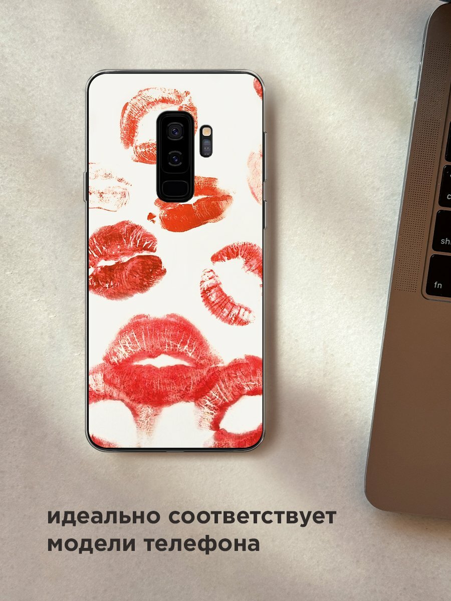 Чехол на Samsung Galaxy S9 + / Самсунг Галакси С9 Плюс с принтом Следы помады — фото 1