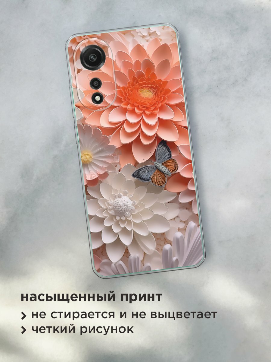 Чехол на Oppo A78 4G / Оппо A78 4G с принтом "Бумажные цветы" — фото 1