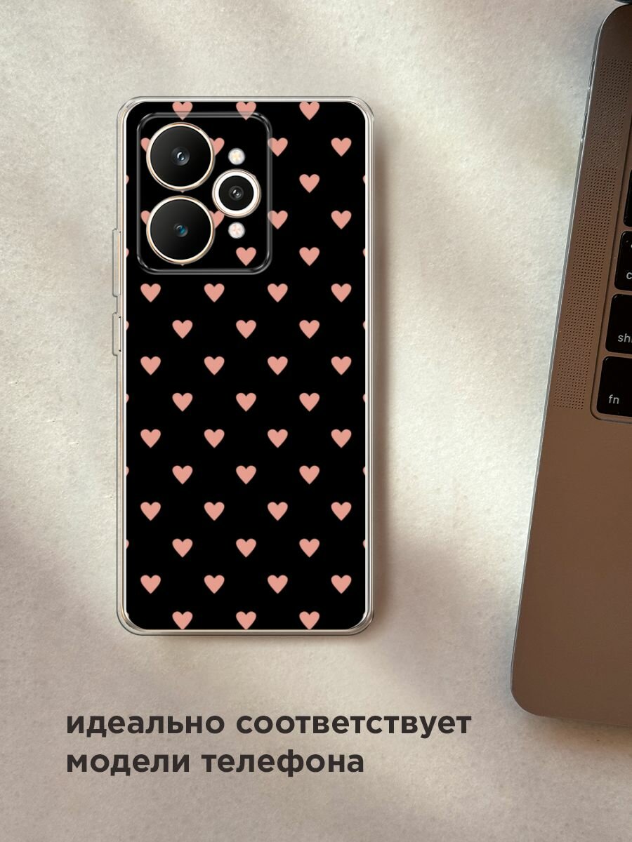 Силиконовый чехол на Realme 15 / Реалми 15 с принтом "Розовые сердечки" — фото 1