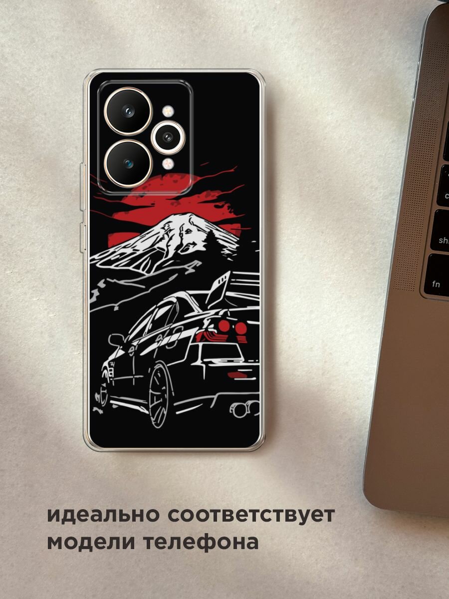 Чехол на Realme 15 / Реалми 15 с принтом "Машина в горах JDM" — фото 1