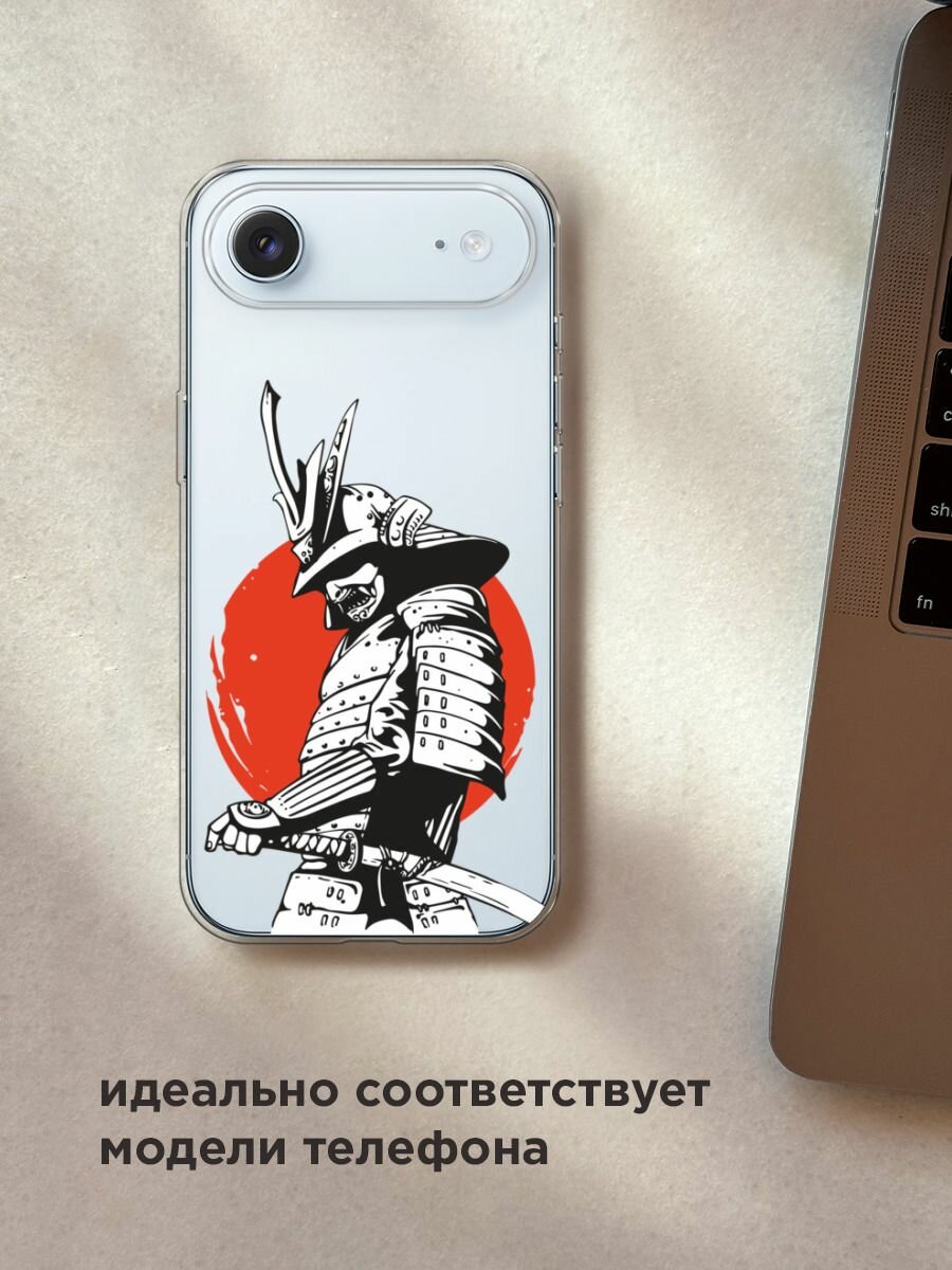 Чехол на Apple iPhone Air / Айфон Айр с принтом "Самурай с катаной", прозрачный — фото 1