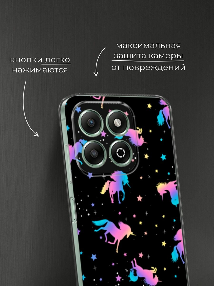 Чехол на Honor X6b / Хонор X6b с принтом "Единороги градиент" — фото 1
