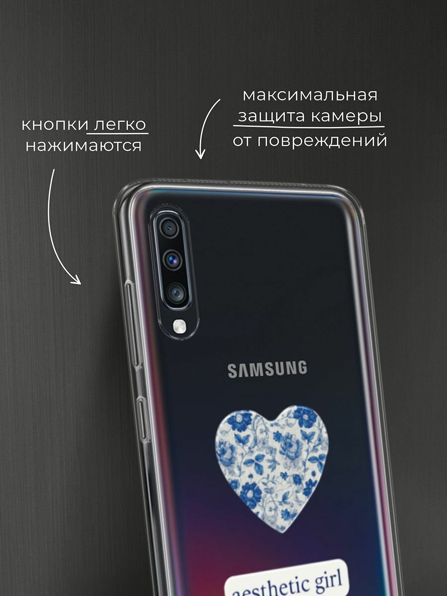 Чехол на Samsung Galaxy A70 / Самсунг Галакси А70 с принтом "Aesthetic girl" — фото 1