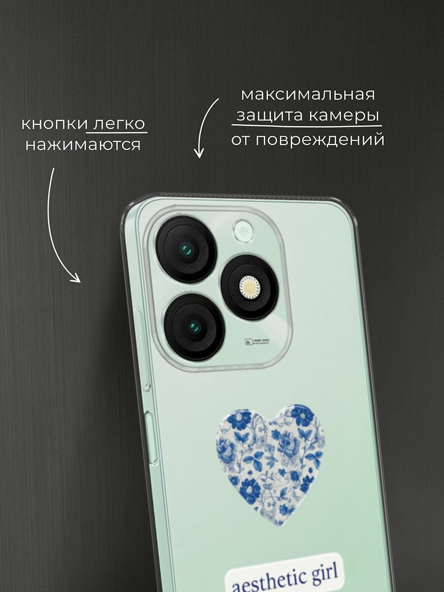 Чехол на Itel A50 / Ител А50 с принтом "Aesthetic girl" — фото 1