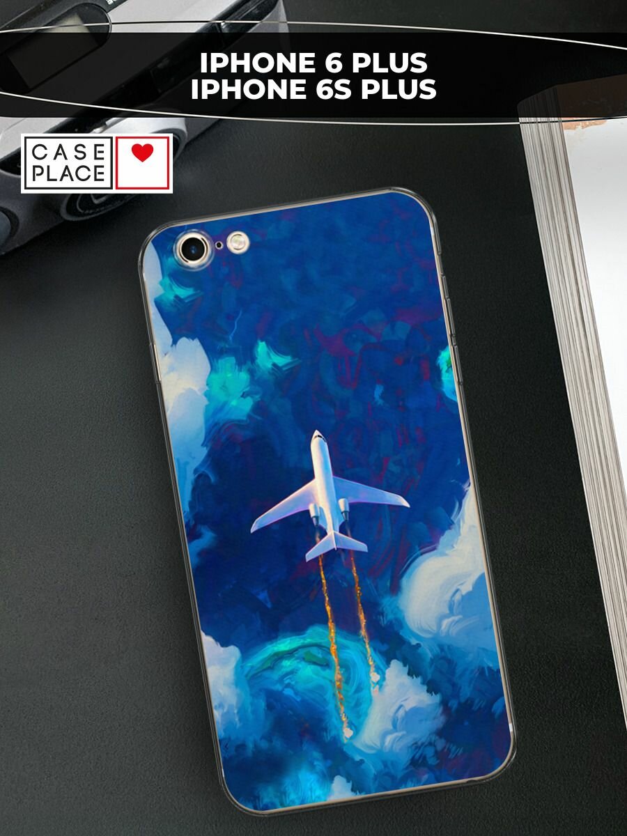 Чехол на Apple iPhone 6 Plus/6S Plus / Айфон 6 Плюс/Айфон 6С Плюс с принтом "Самолет картина"