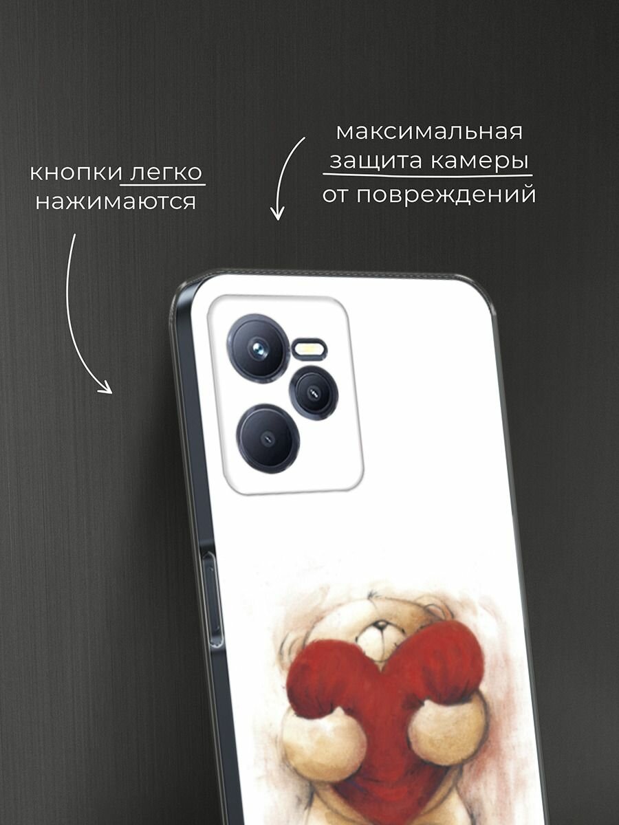 Чехол на Realme C35 / Реалми C35 с принтом "Мишка с сердцем 1" — фото 1
