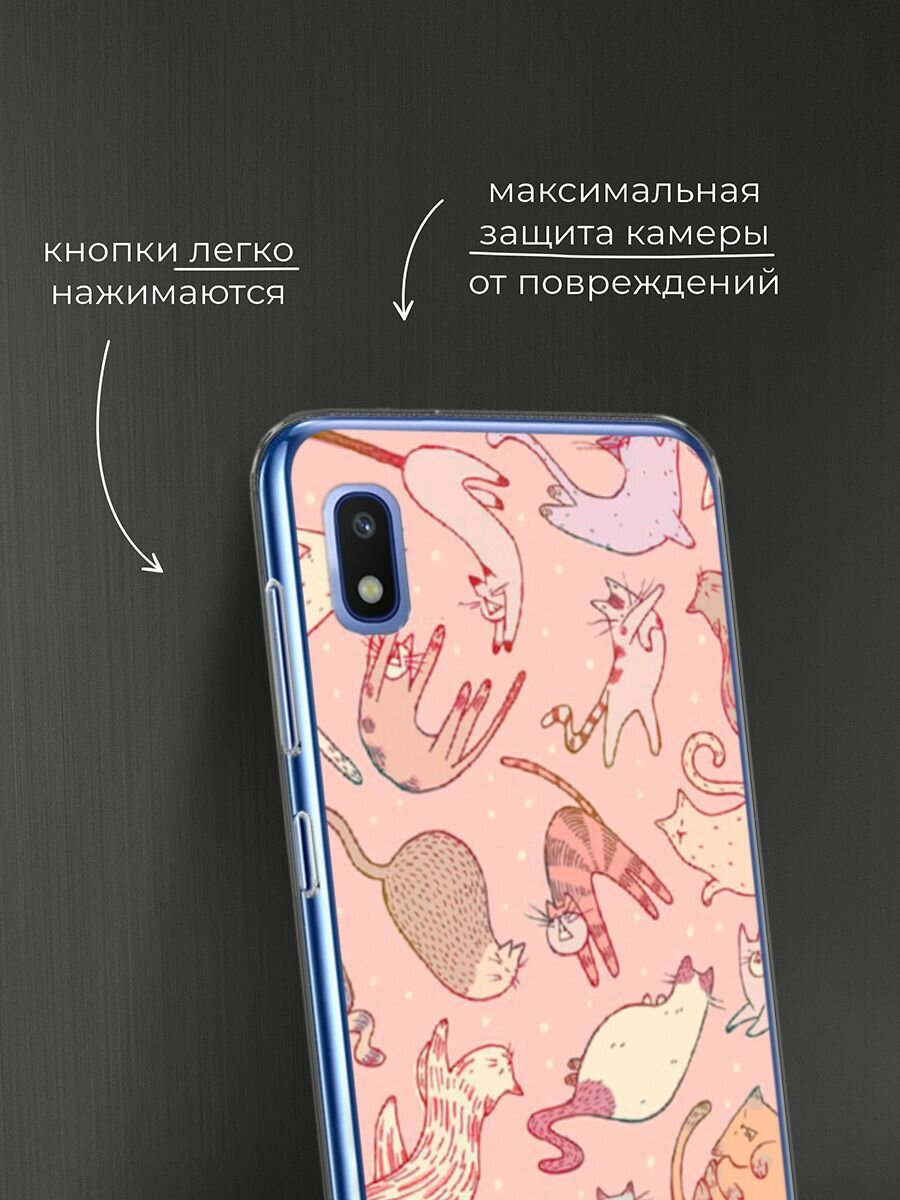 Чехол на Samsung Galaxy A10 / Самсунг Галакси А10 с принтом "Розовое счастье" — фото 1