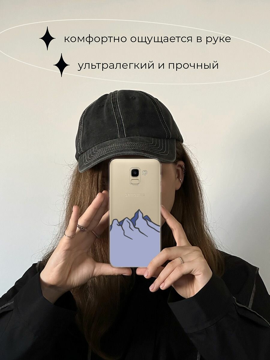 Чехол на Samsung Galaxy J6 2018 / Самсунг Галакси Джей 6 2018 с принтом "Гора", прозрачный — фото 1