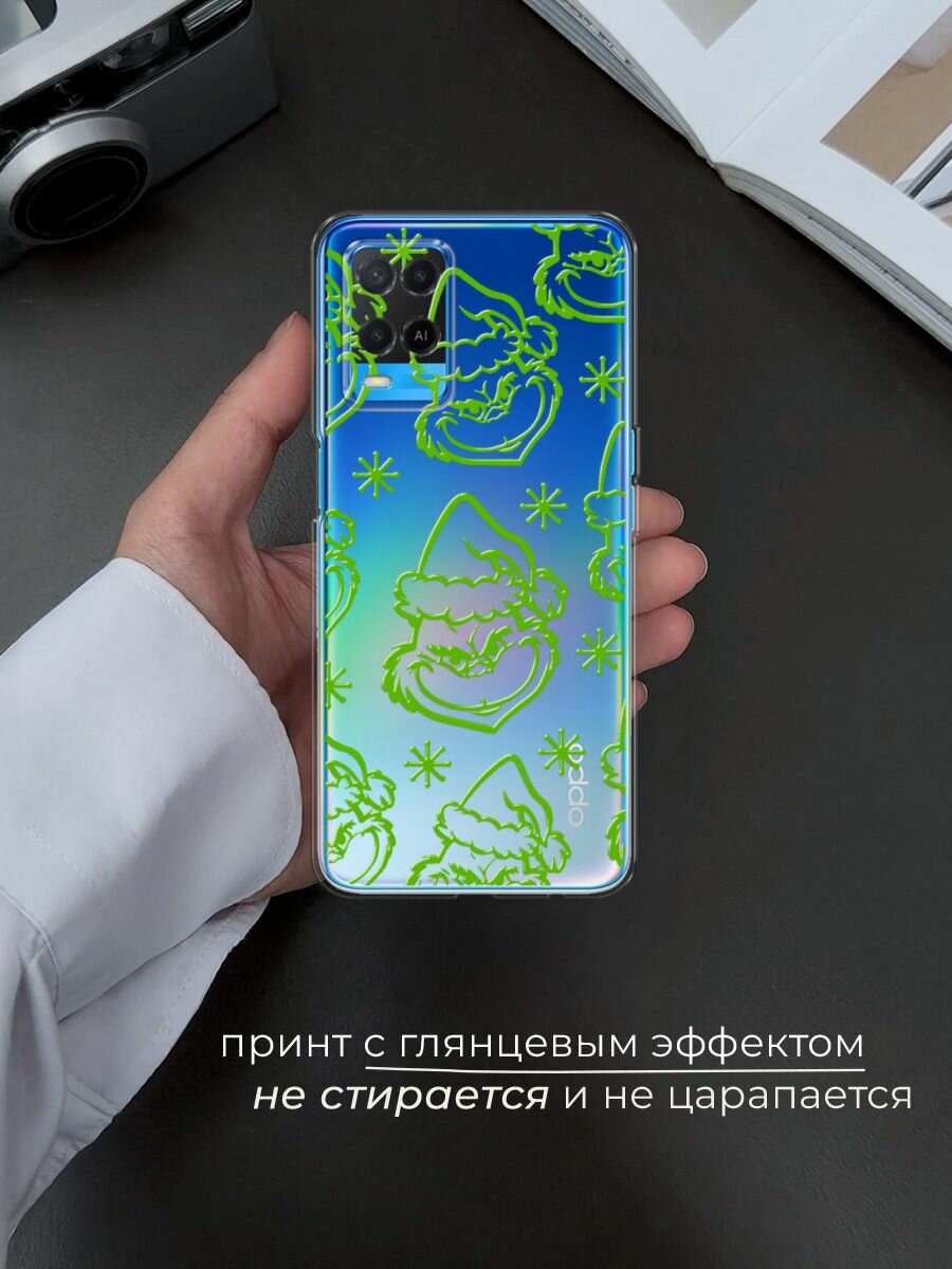 Чехол на Oppo A54 / Оппо A54 с принтом "Зеленый Гринч 3" — фото 1