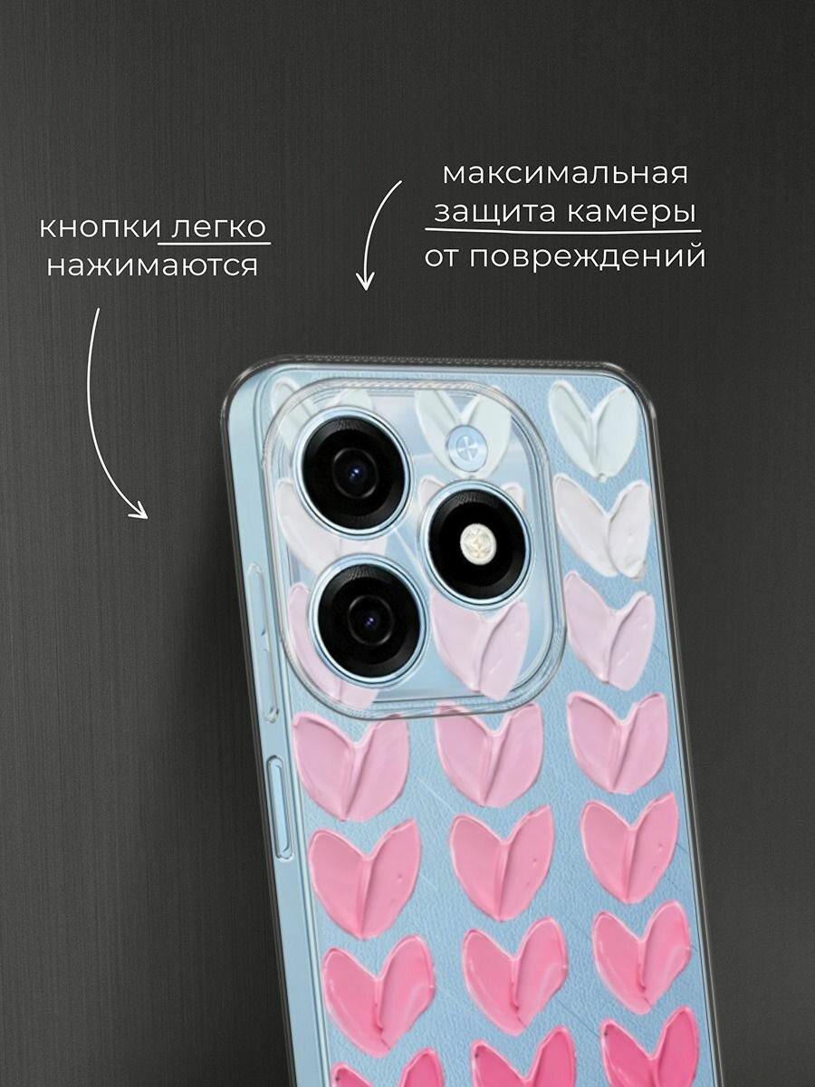 Чехол на Tecno Spark 20 / Текно Спарк 20 с принтом "Градиент из сердечек" — фото 1