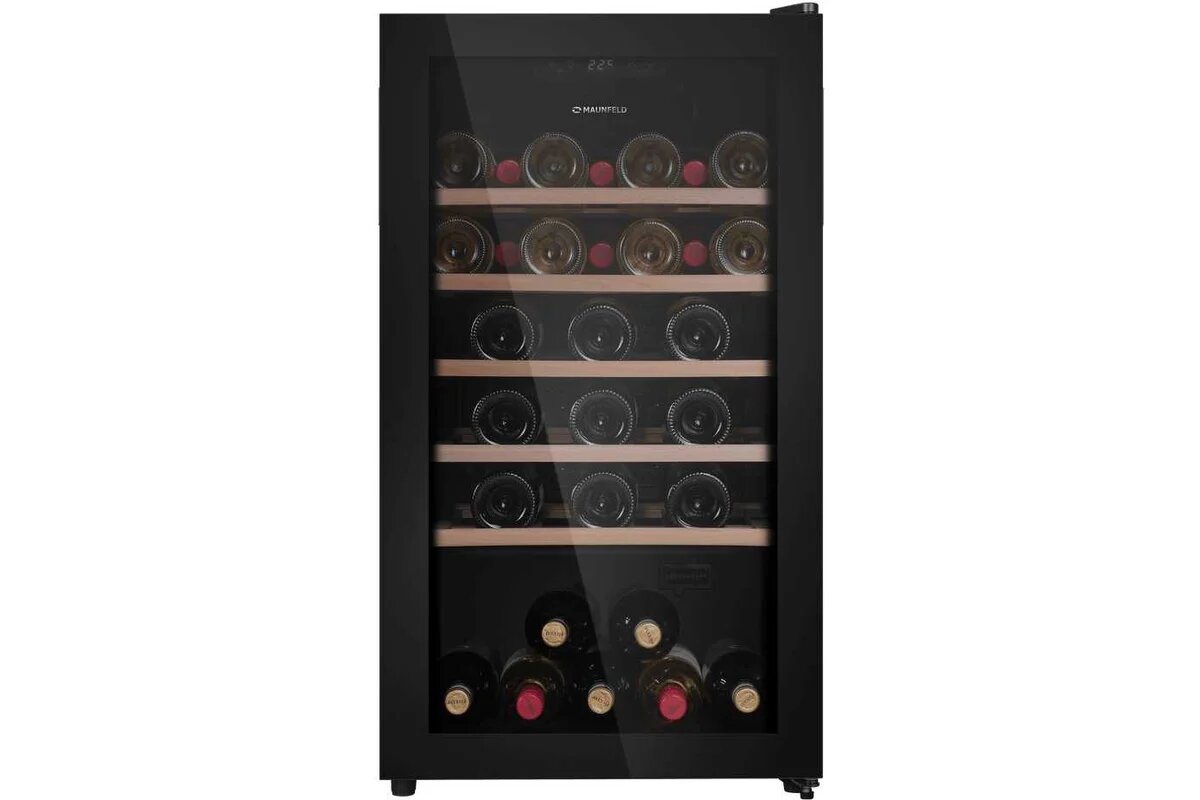 Винный шкаф Maunfeld MFWC-124S56, черный, до 56 бутылок, от 5 °C до 20 °C