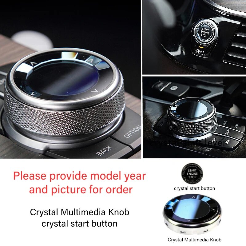 Набор хрустальных ручек переключения передач для BMW 7/5series 6GT/X3i/X4/X5/X6 G30 G31 G32 G38 G08 G01 G02 G12 F15 F16 E70 E71, start button Knob